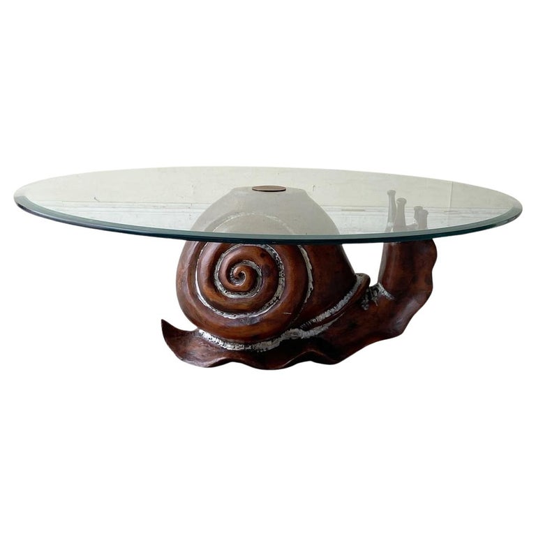 “Snail” Glass Top Coffee Table by Federico Armijo For Sale at 1stDibs