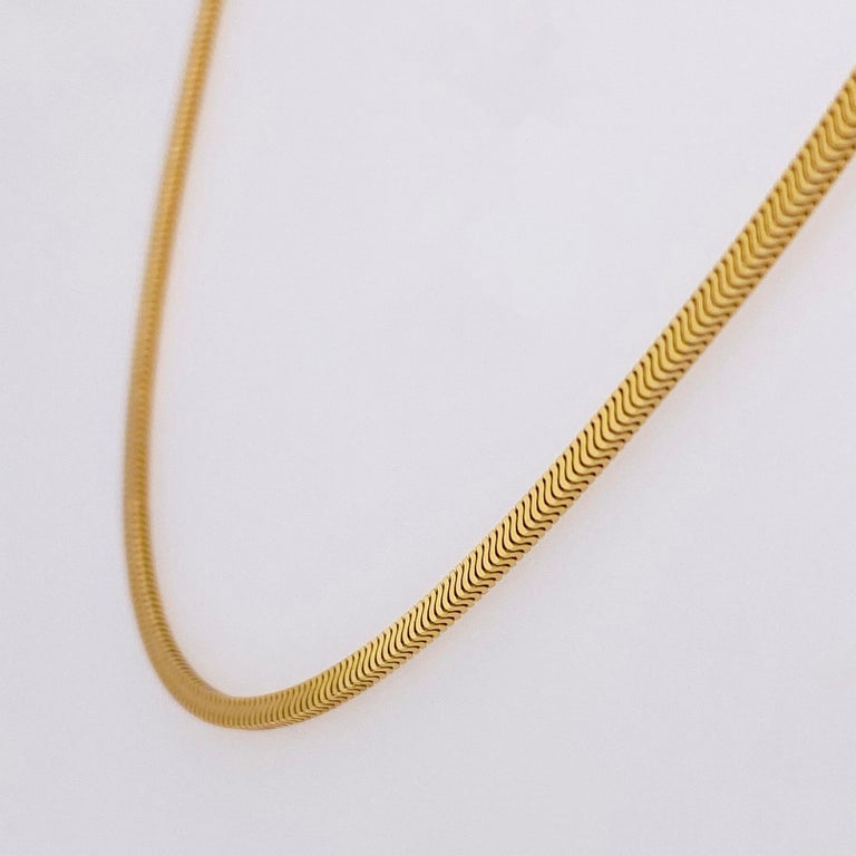 Snake Box Chain in 14 Karat Yellow Gold, Square Smooth Snake Chain For ...