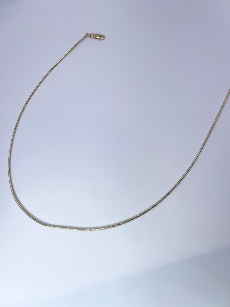 Snake Chain Gold 14kt Two Tone Chain Necklace Gold Necklace Lobster ...