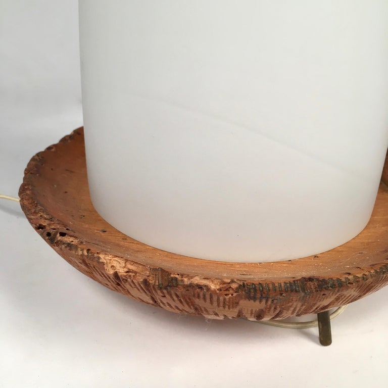 Snake Desk Lamp in Opaline Grass and Wood by Aldo Tura, Macabo, Italy ...