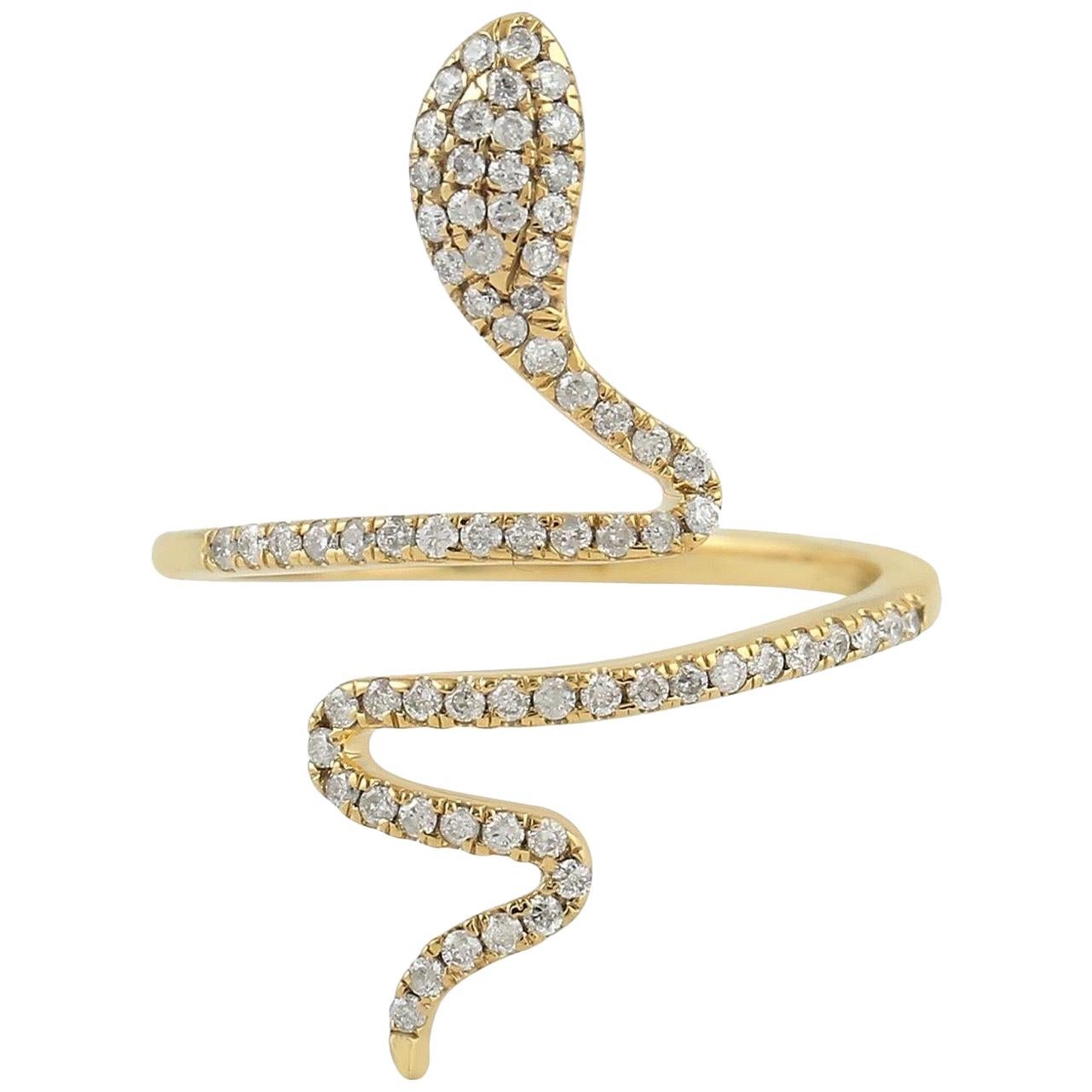 A Gem-Set Snake Ring For Sale at 1stDibs