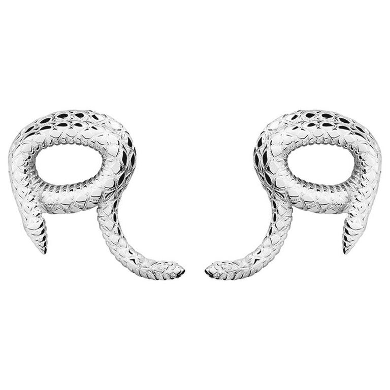 Silver Snake Earrings For Sale at 1stDibs