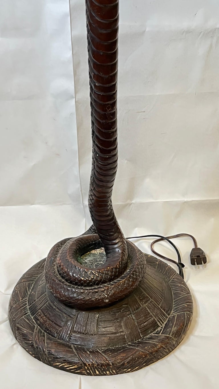 Snake Form Floor Lamp After Original by Edgar Brandt For Sale at 1stDibs