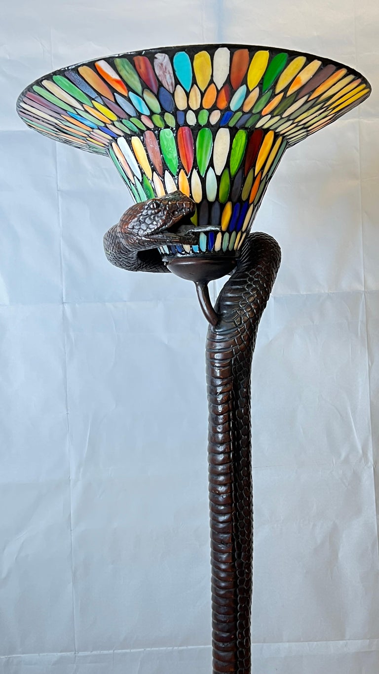 Snake Form Floor Lamp After Original by Edgar Brandt For Sale at 1stDibs