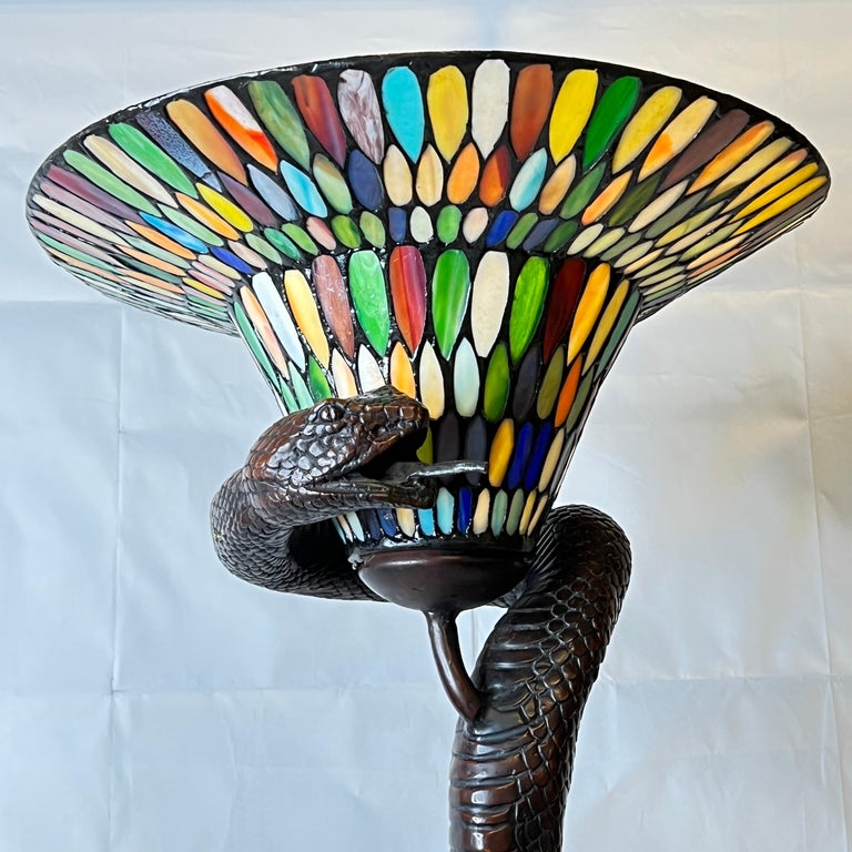 Snake Form Floor Lamp After Original by Edgar Brandt For Sale at 1stDibs