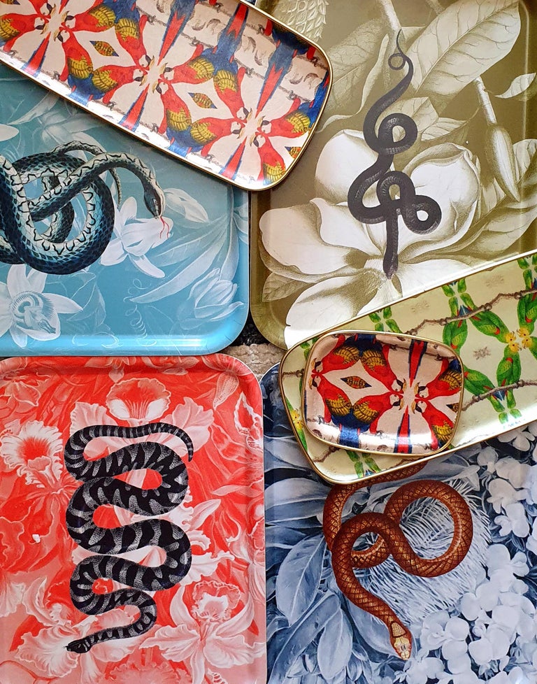 Snake Red Wood Serving Tray For Sale at 1stDibs | snake serving tray