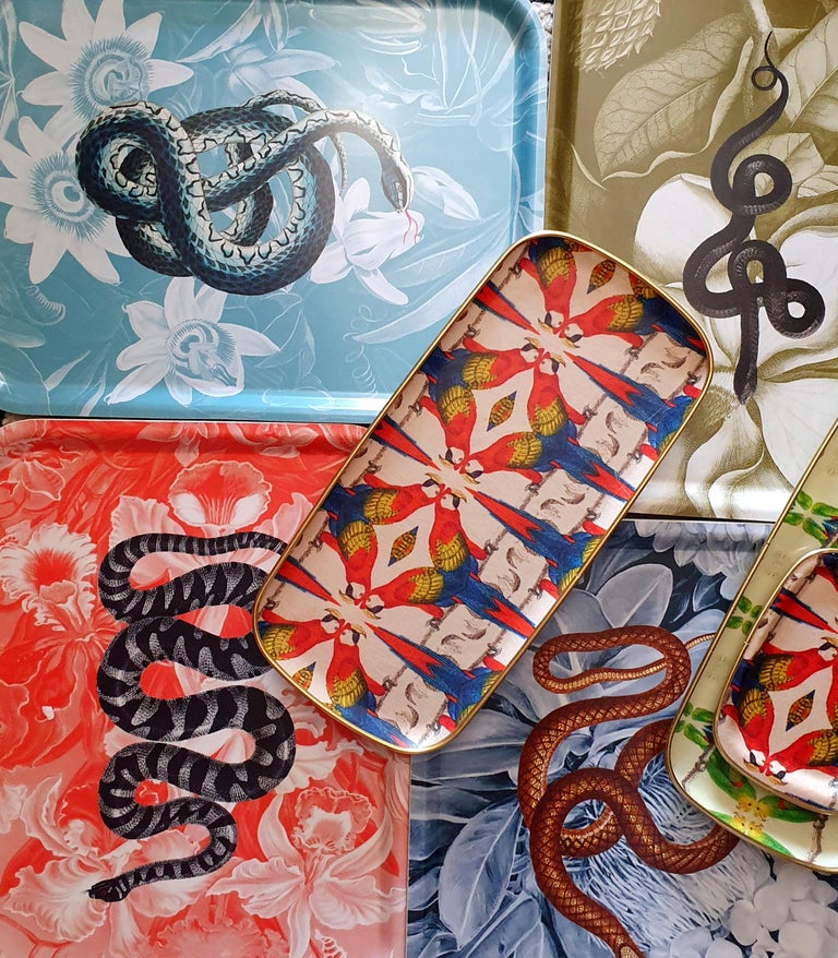 Snake Red Wood Serving Tray For Sale at 1stDibs | snake serving tray