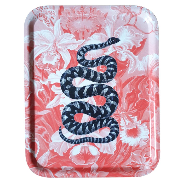 Snake Red Wood Serving Tray at 1stDibs