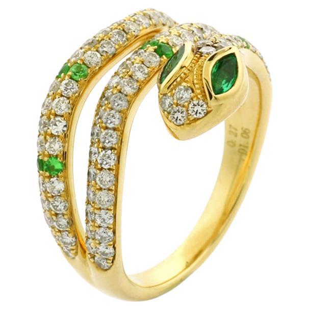 Cartier Emerald Yellow Gold Snake Ring at 1stDibs | cartier snake ring ...