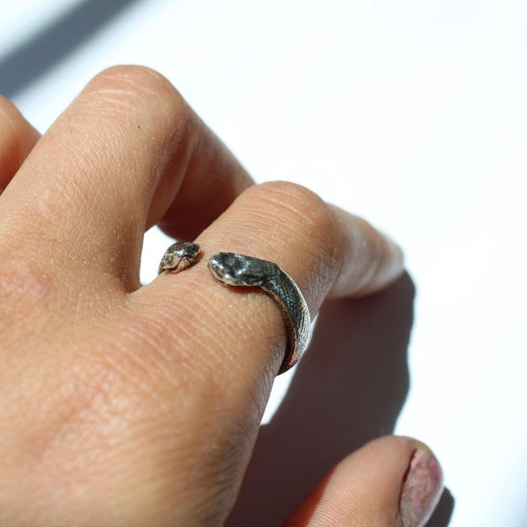 Customizable Snake Ring in 14 Karat Gold For Sale at 1stDibs