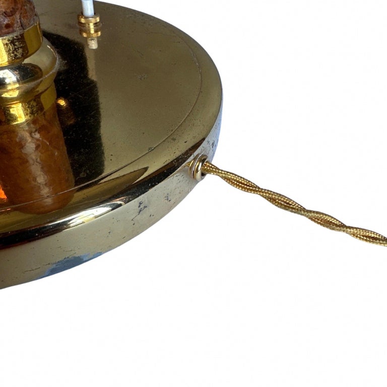 Snake Skin and Brass Accent Table Lamp In the Manner of Gabriella ...