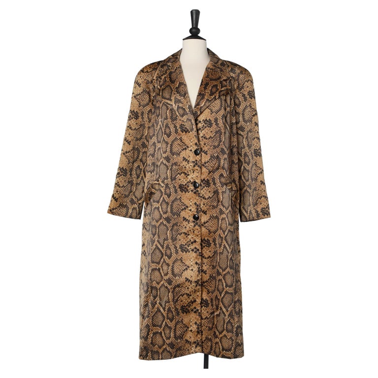 Snake skin printed coat Lilli Ann For Sale at 1stDibs