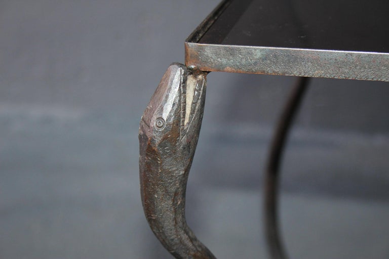 Snake Wrought Iron Coffee Table For Sale at 1stDibs