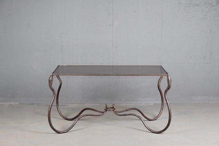 Snake Wrought Iron Coffee Table For Sale at 1stDibs