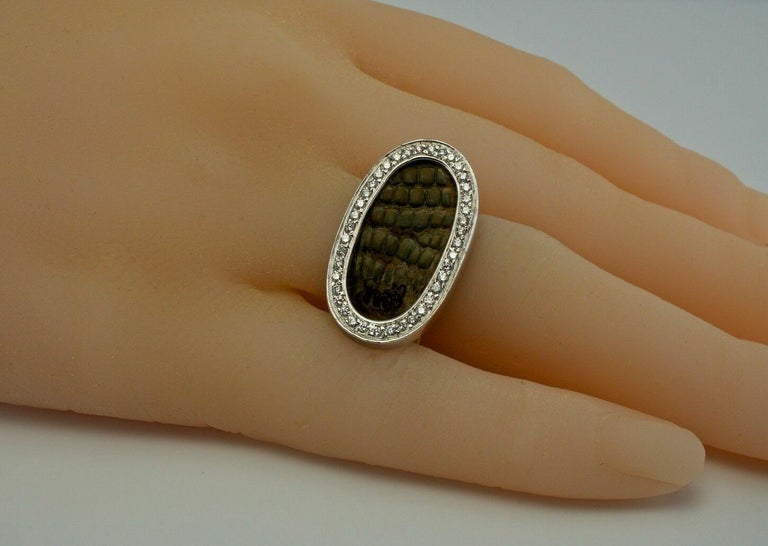 Snakeskin Diamond Ring Snake Skin 18K Gold Band by Homero Vintage For ...