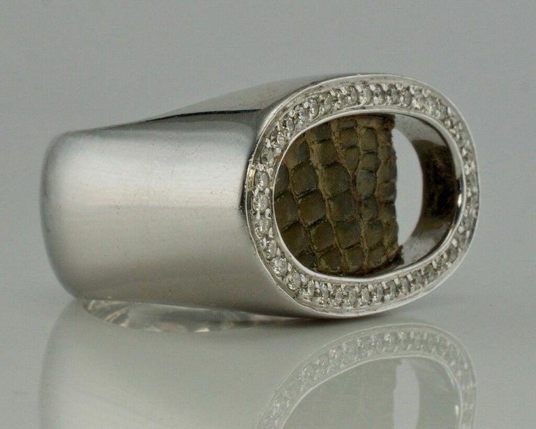 Snakeskin Diamond Ring Snake Skin 18K Gold Band by Homero Vintage For ...