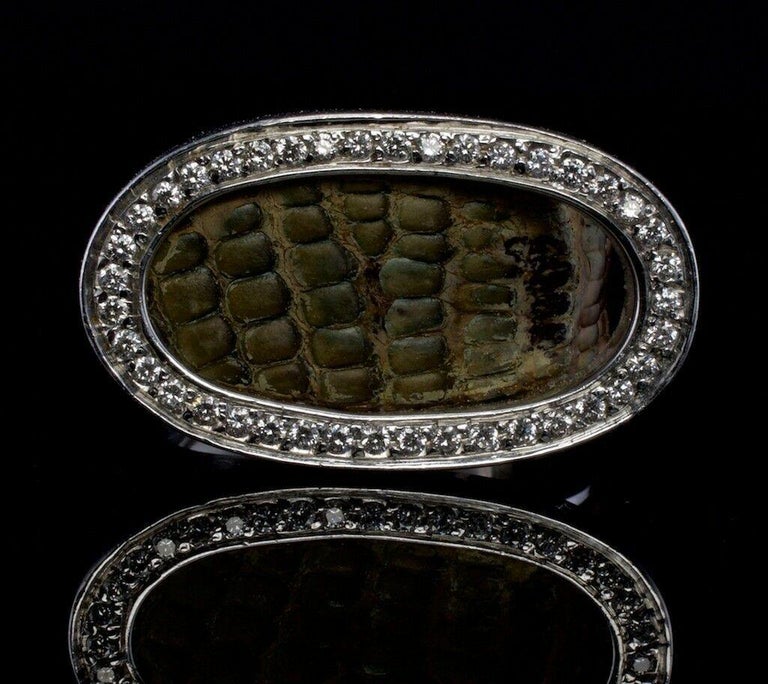 Snakeskin Diamond Ring Snake Skin 18K Gold Band by Homero Vintage For ...