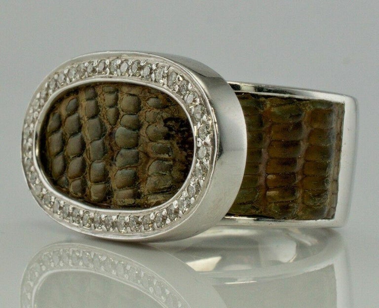 Snakeskin Diamond Ring Snake Skin 18K Gold Band by Homero Vintage For ...