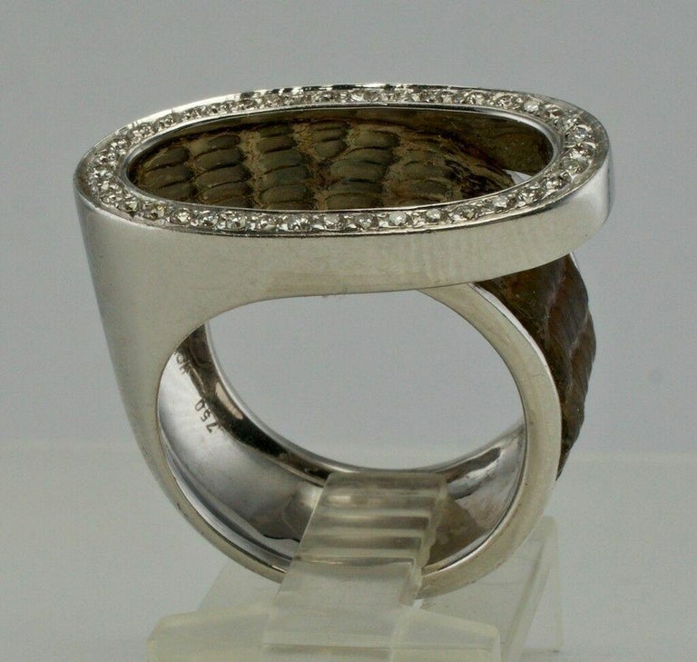 Snakeskin Diamond Ring Snake Skin 18K Gold Band by Homero Vintage For ...