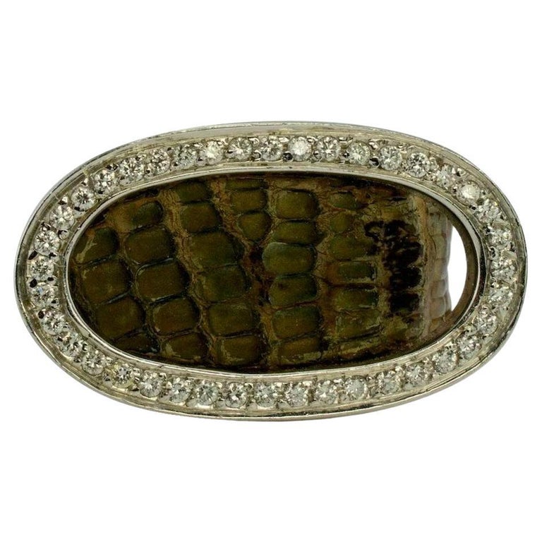Snakeskin Diamond Ring Snake Skin 18K Gold Band by Homero Vintage For ...