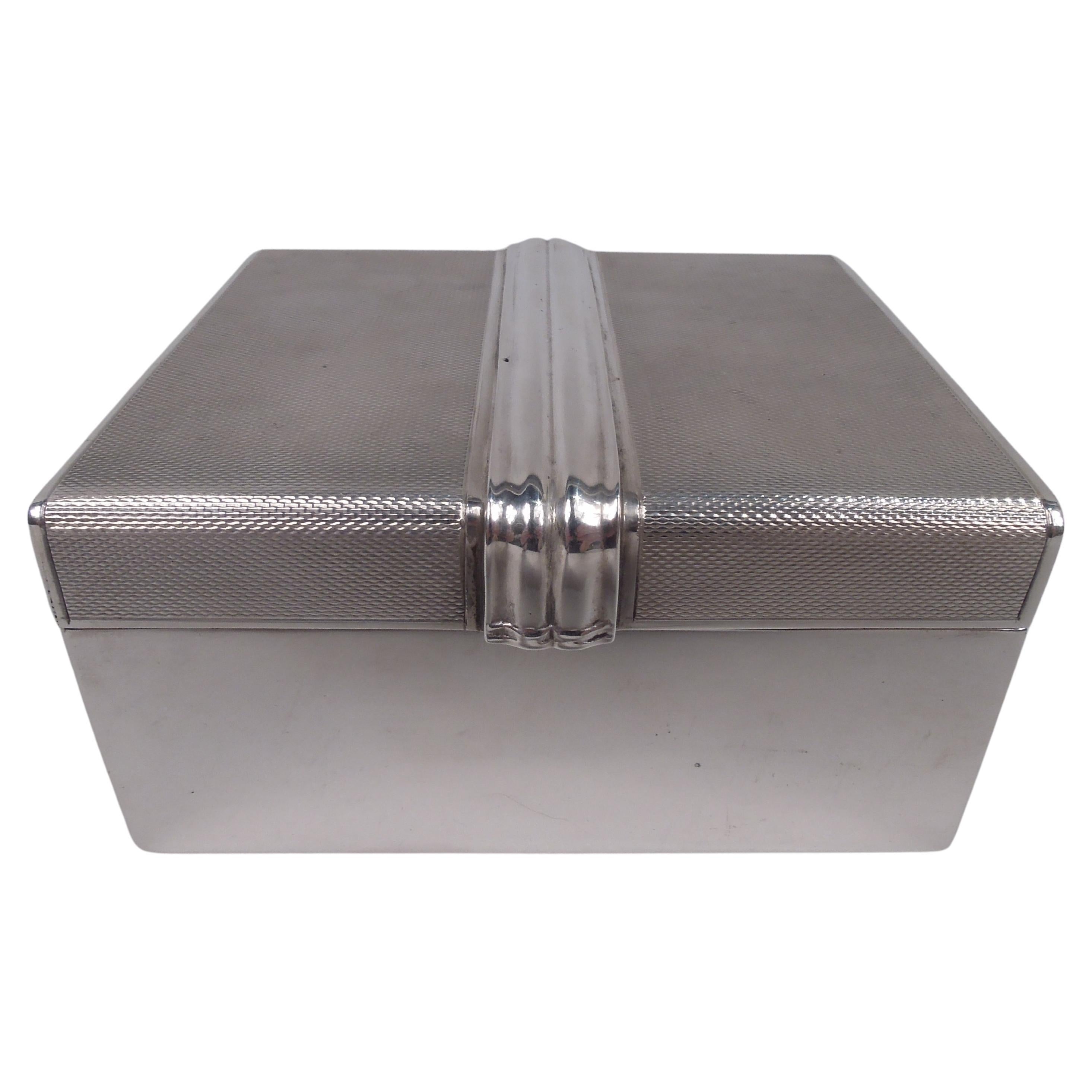 Snazzy English Art Deco Sterling Silver Box For Sale at 1stDibs