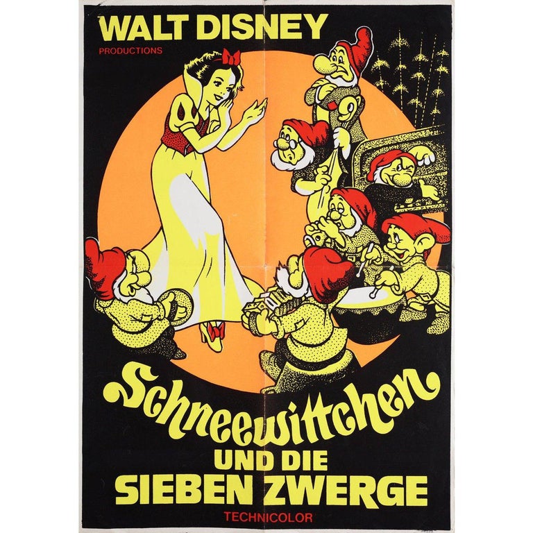 Snow White and the Seven Dwarfs R1969 German A2 Film Poster For Sale at ...