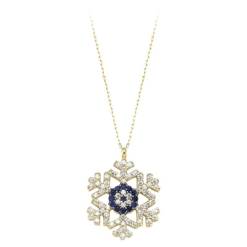 14 Karat White Gold Diamond Snowflake Pendant Charm For Sale at 1stDibs ...