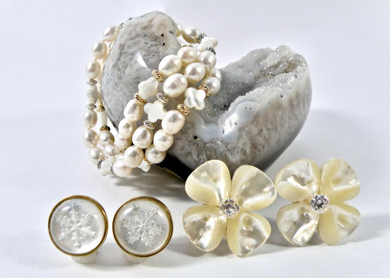 Snowflake Quartz Intaglio Gold Earrings For Sale at 1stDibs | how ...