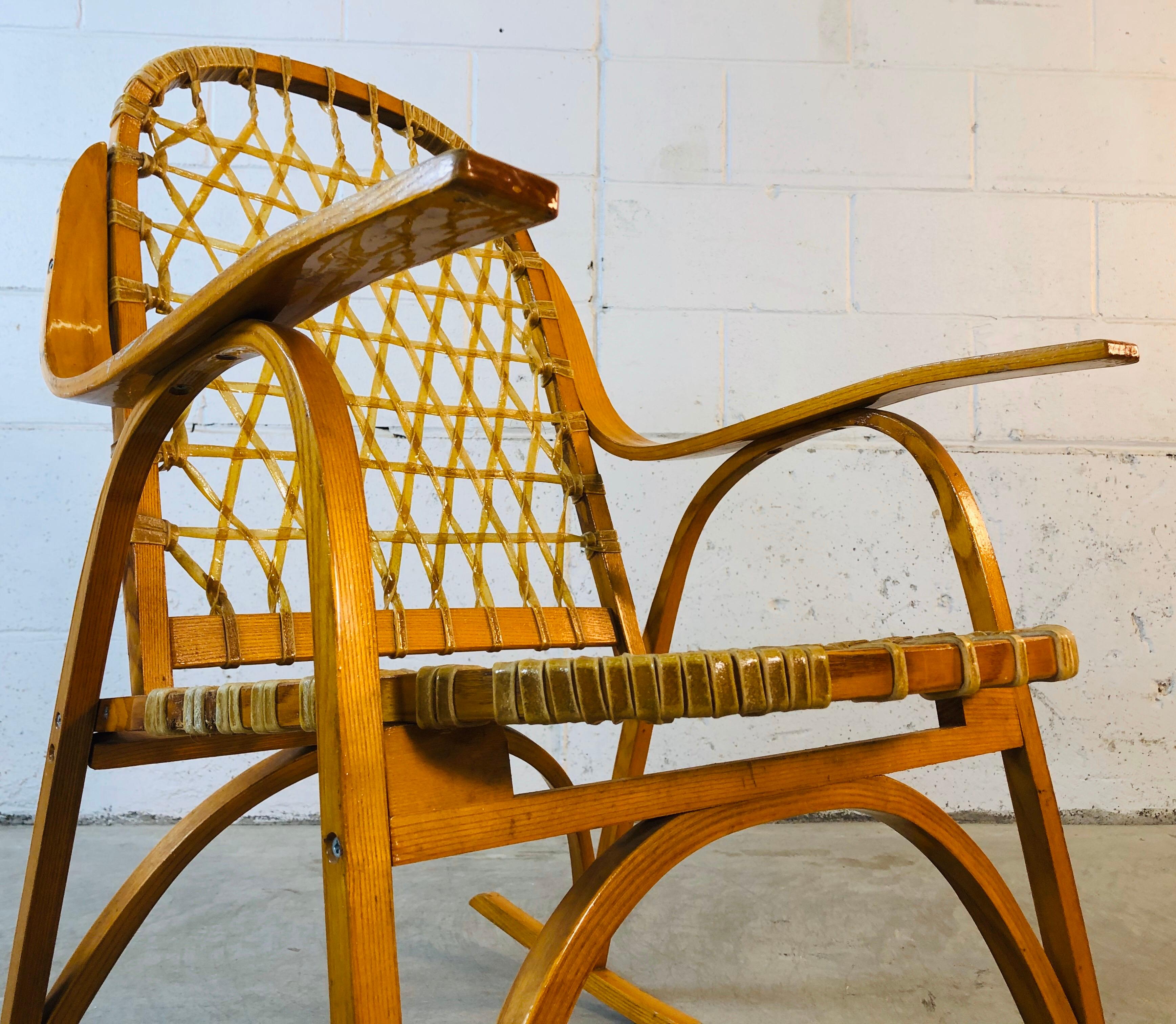 Snowshoe Maple Rocking Chair with Rawhide by Vermont Tubbs Furniture ...