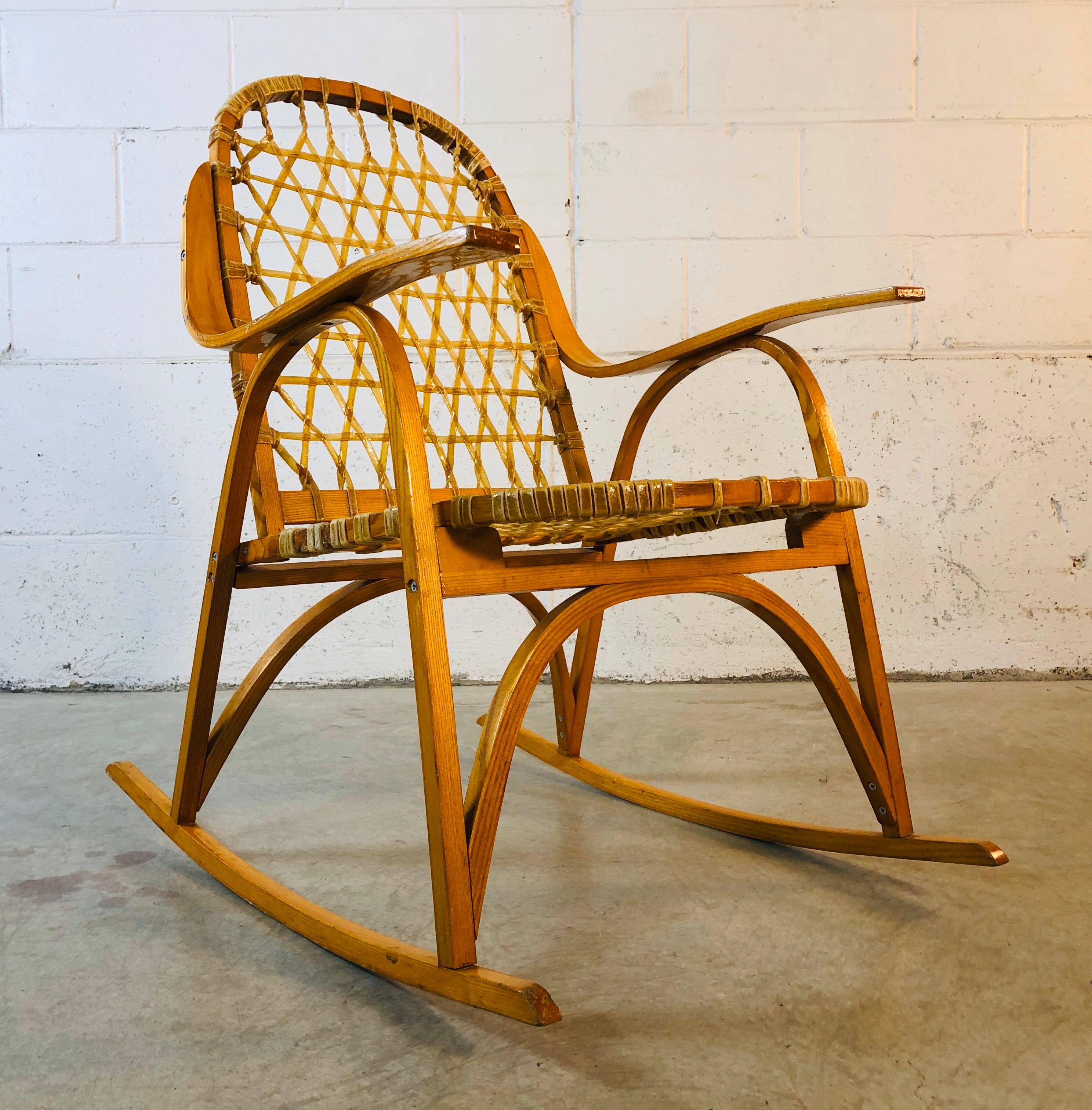 Snowshoe Maple Rocking Chair with Rawhide by Vermont Tubbs Furniture ...