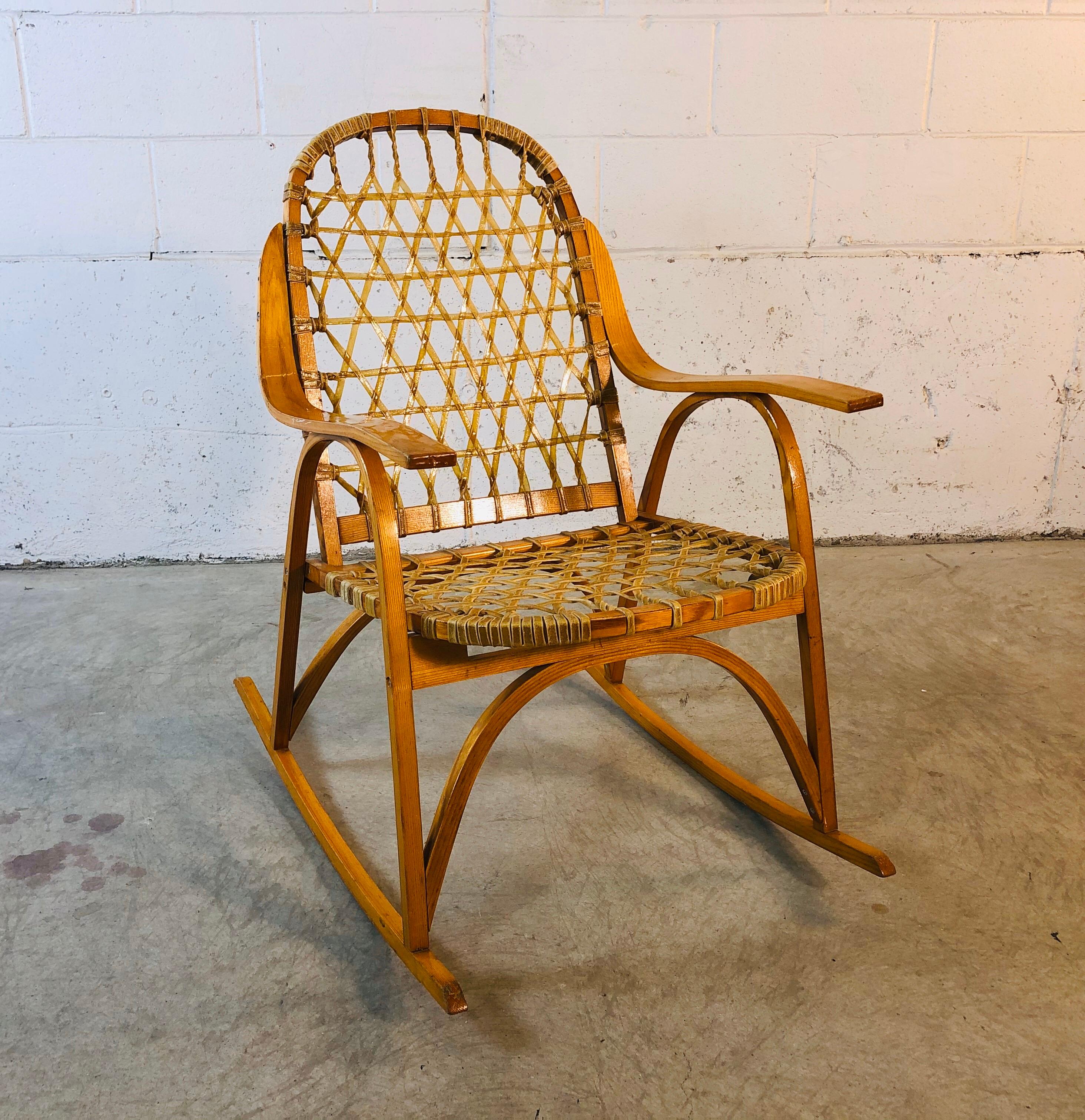Snowshoe Maple Rocking Chair with Rawhide by Vermont Tubbs Furniture ...