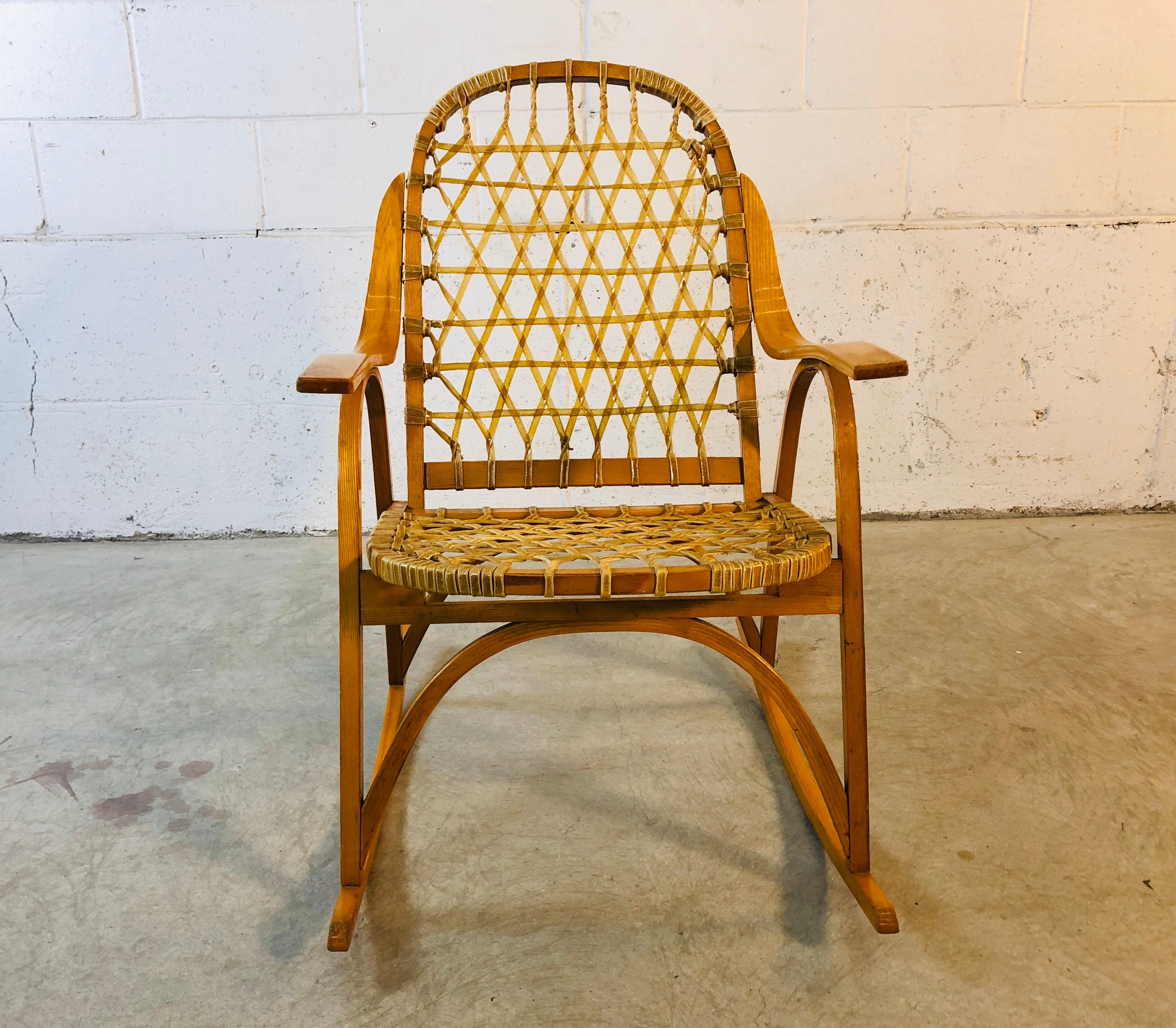 Snowshoe Maple Rocking Chair with Rawhide by Vermont Tubbs Furniture ...