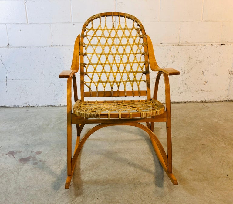 Snowshoe Maple Rocking Chair with Rawhide by Vermont Tubbs Furniture ...