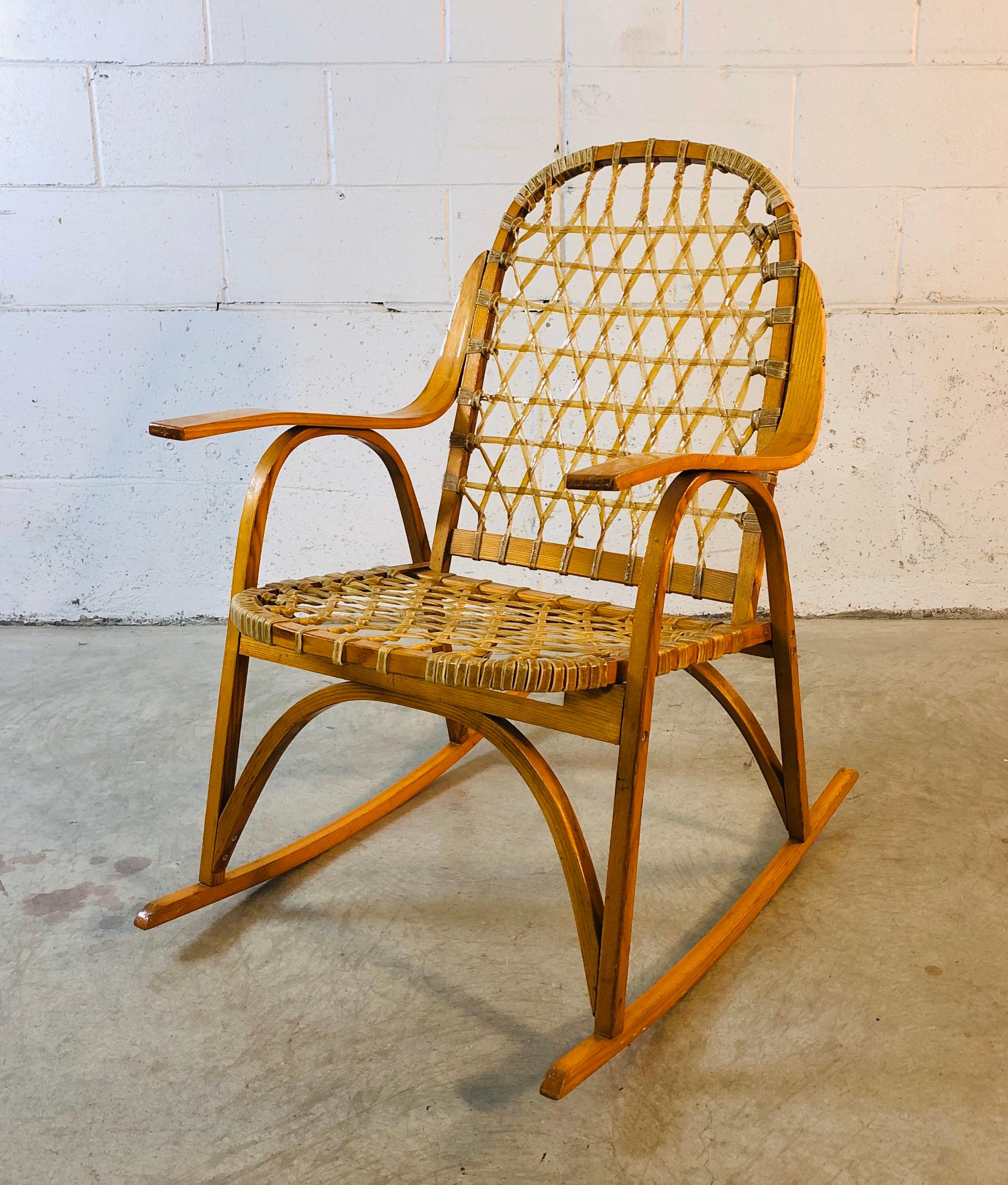 Snowshoe Maple Rocking Chair with Rawhide by Vermont Tubbs Furniture ...