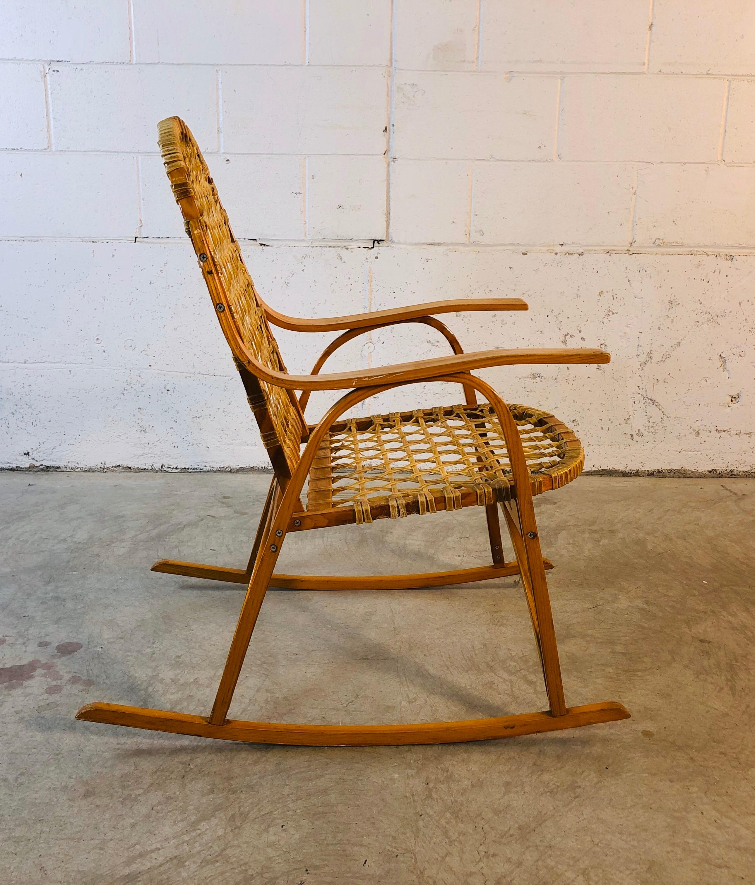 Snowshoe Maple Rocking Chair with Rawhide by Vermont Tubbs Furniture ...
