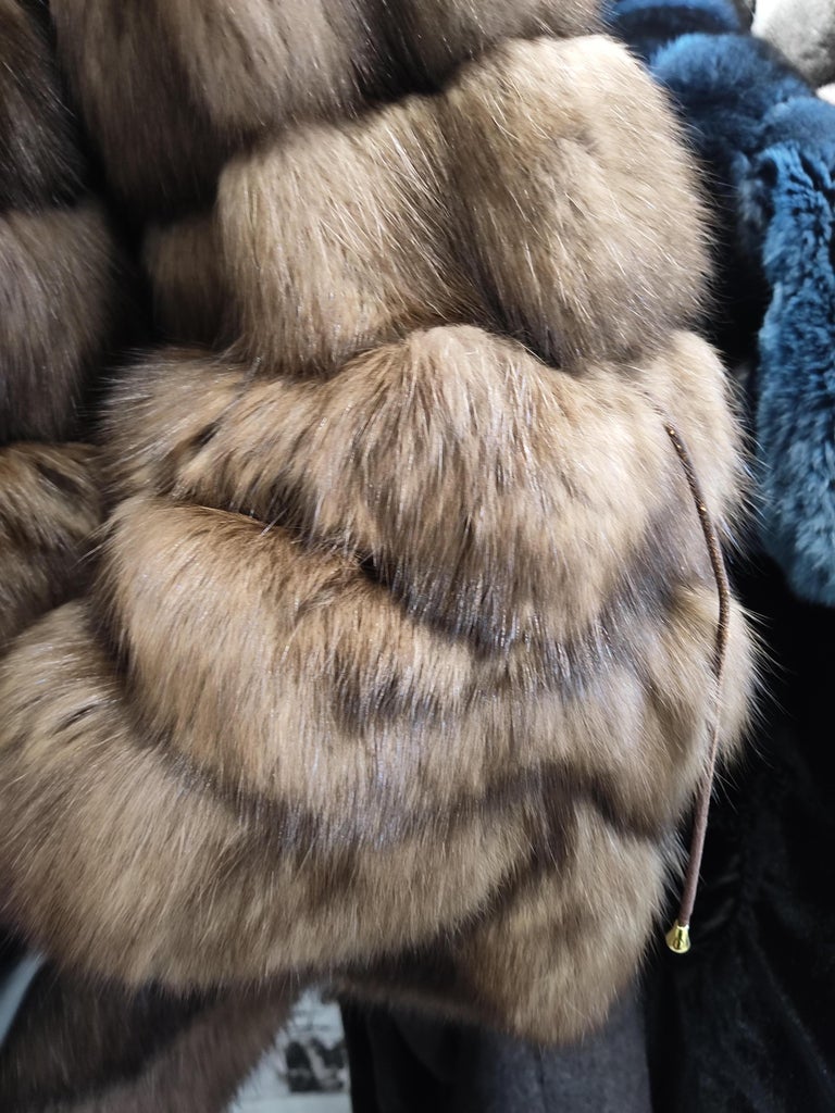 Brand new Christian Dior Sobol Tortora Russian Sable fur Jacket size M For Sale at 1stDibs
