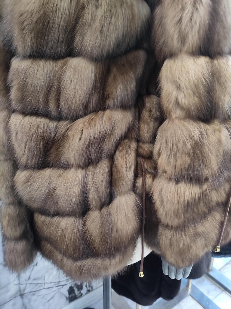 Brand new Christian Dior Sobol Tortora Russian Sable fur Jacket size M For Sale at 1stDibs
