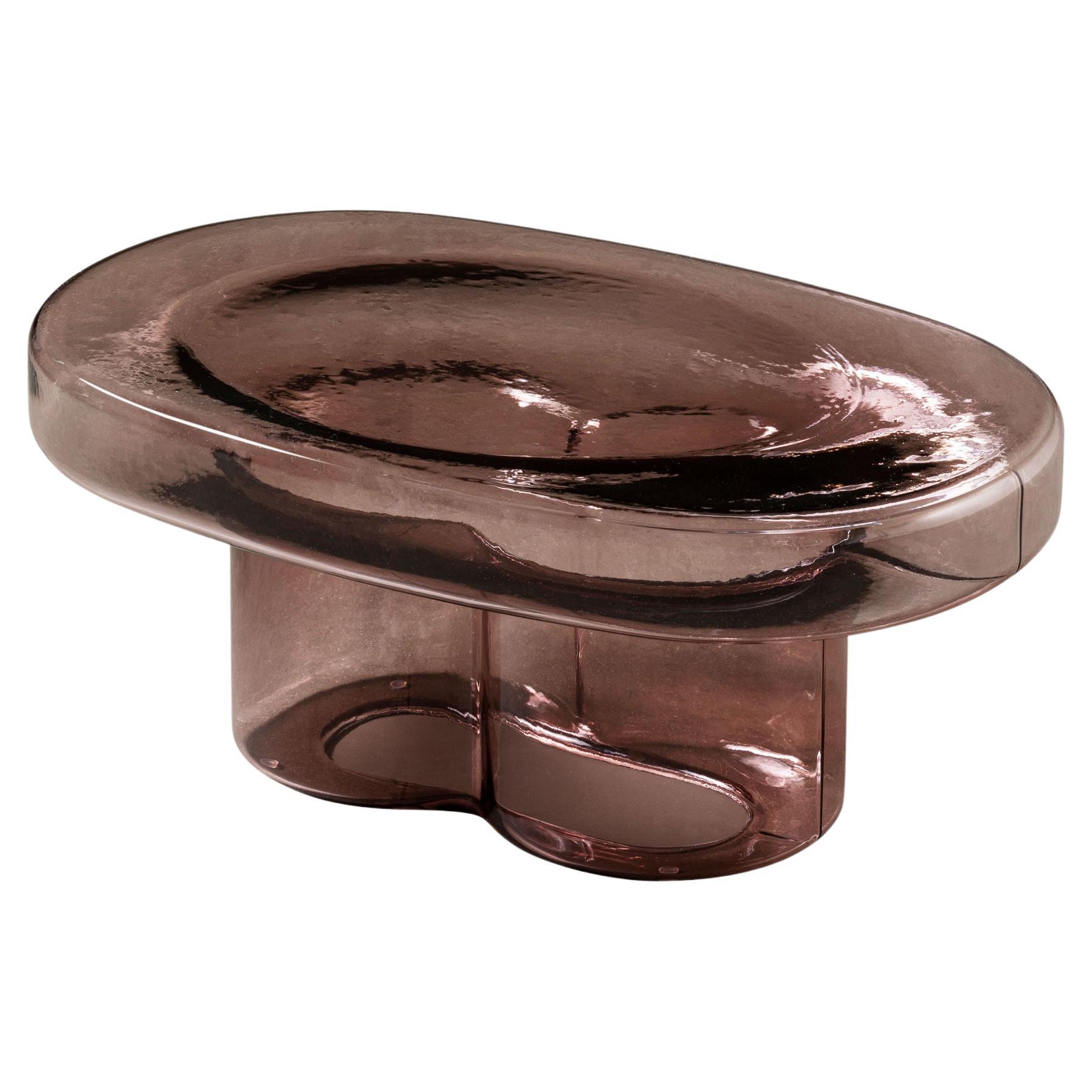 Soda Blown Murano Glass Oval Coffee Table in Amber by Yiannis Ghikas ...