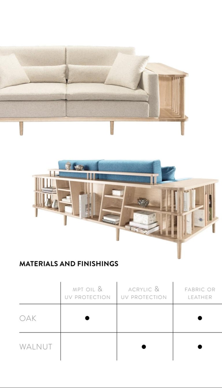 Sofa and Bookshelf Room Divider in Walnut or Oak For Sale at 1stDibs ...