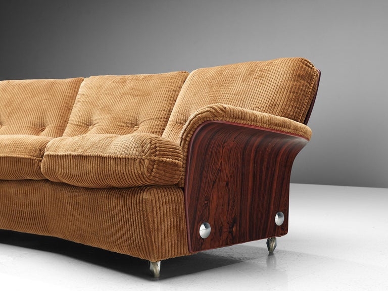 Sofa in Light Brown Corduroy For Sale at 1stDibs
