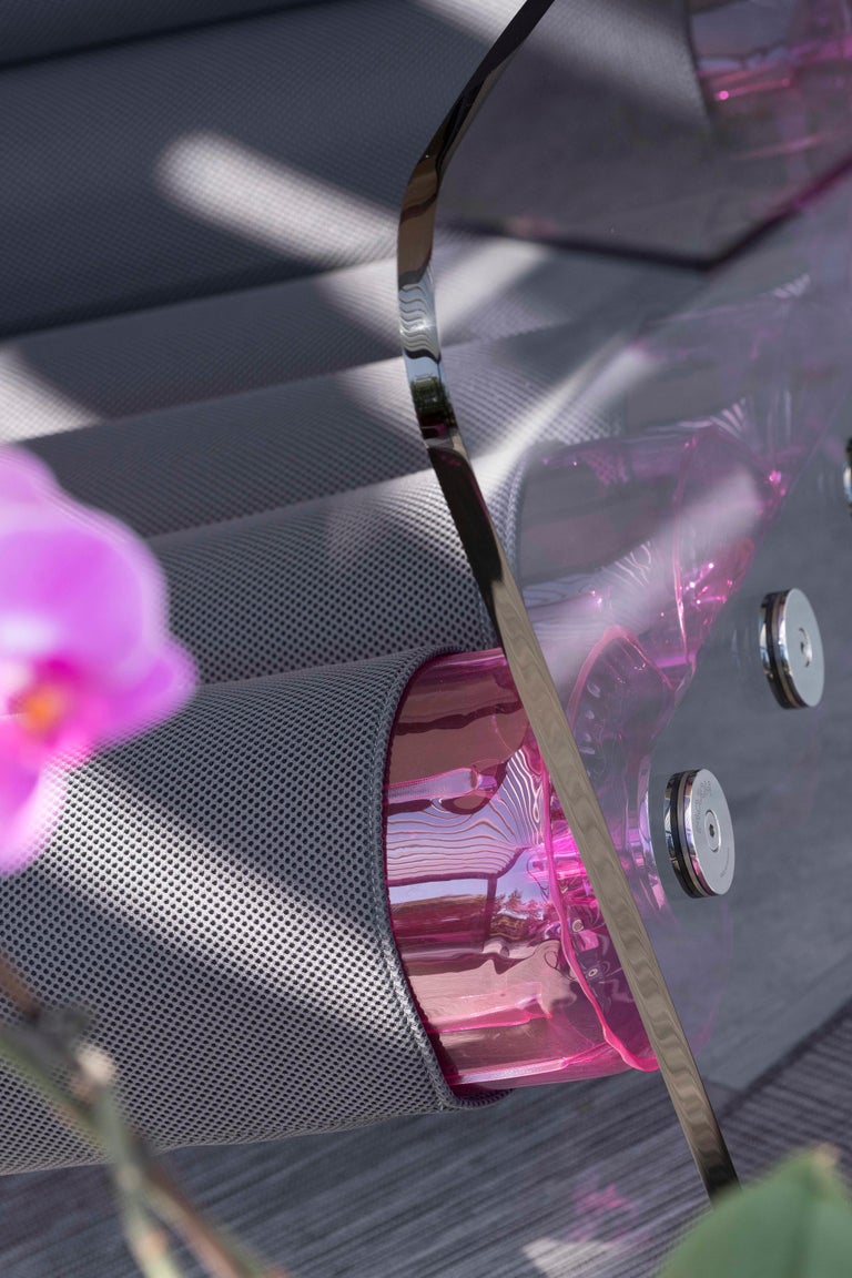 Sofa MW03 Pink - Custom made - Sides in PMMA Grey - Handmade in France ...