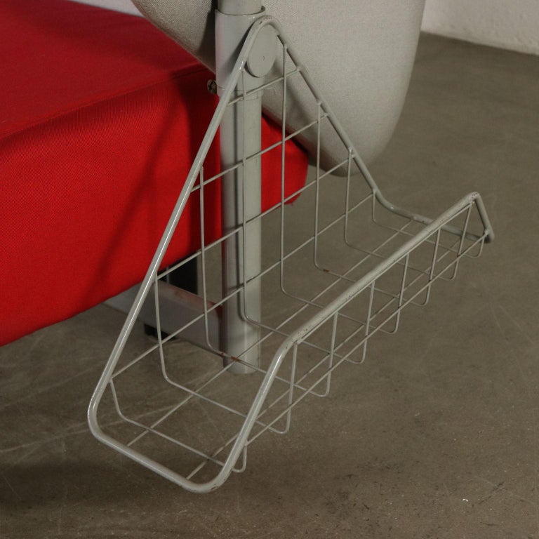 Sofa with Magazine Rack and Coffee Table Foam Fabric Metal, Italy ...