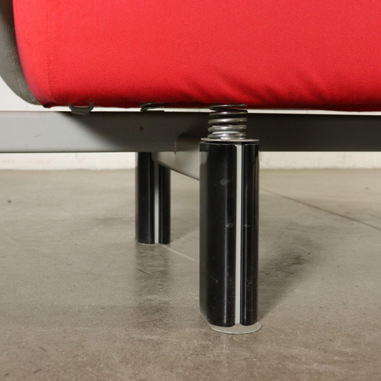 Sofa with Magazine Rack and Coffee Table Foam Fabric Metal, Italy ...