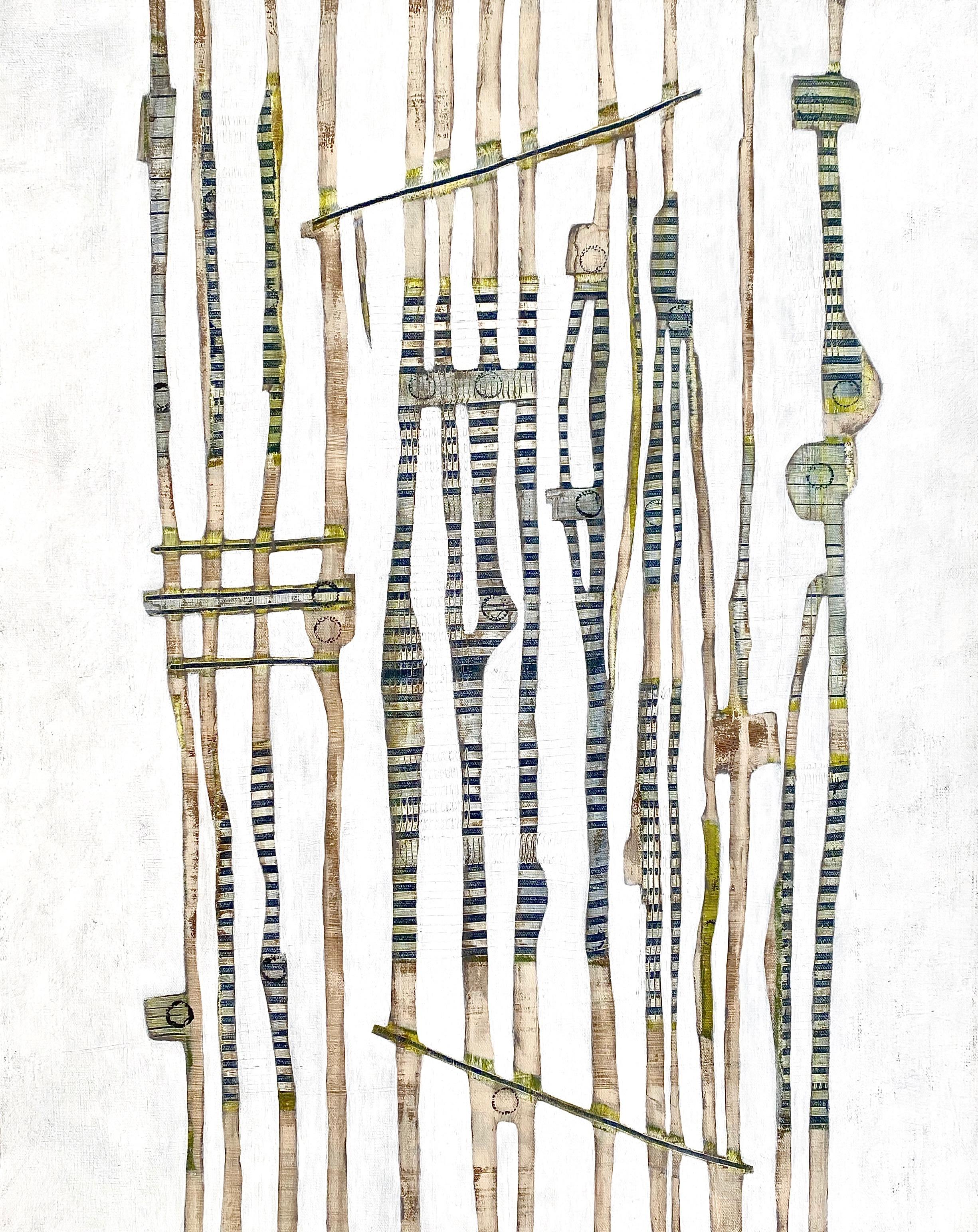 Birgit Blyth - Grid. No 6 (Contemporary Framed Gestural Lattice Motif ...