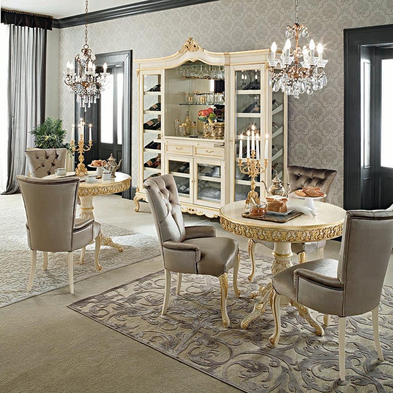 Soft Classic Italian Capitone Armchair in Ivory and Gold Leaf Lacquer ...