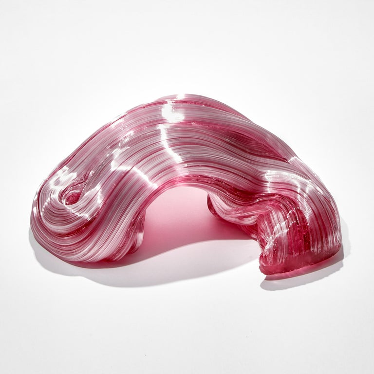 Soft Lines in Pink, a Unique Abstract Glass Sculpture by Maria Bang ...