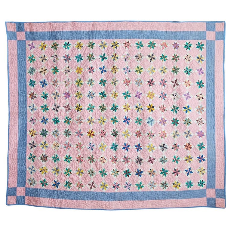 Soft Pink Vintage Patchwork Quilt For Sale at 1stdibs