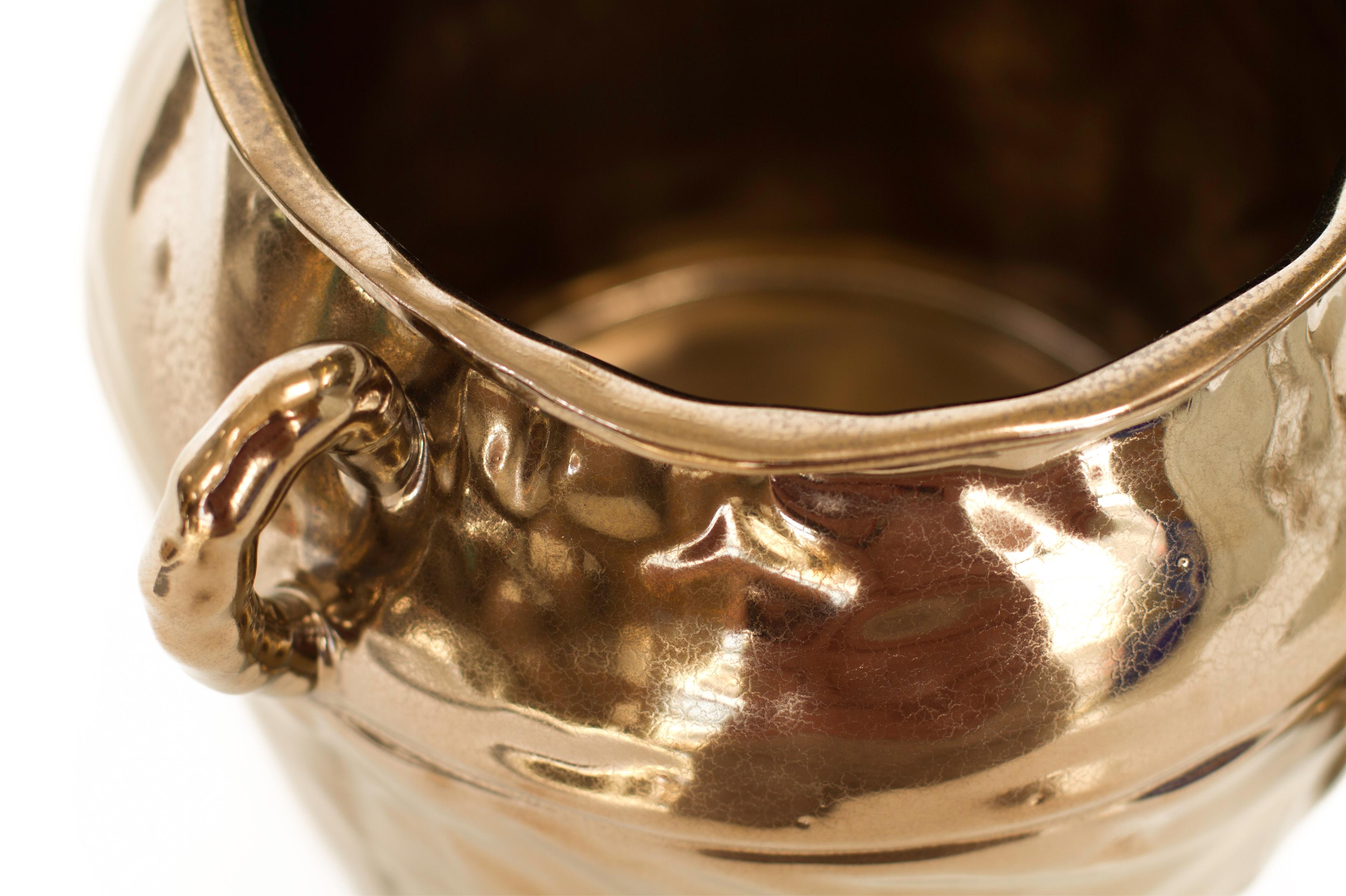 Soft Pot, Black and Bronze Ceramics For Sale at 1stDibs