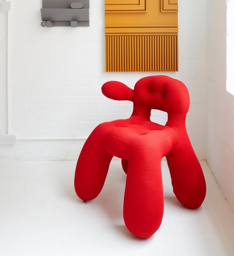 Soft Upholstered and Textile Covered 'Fat' Chair in Electric Red by ...