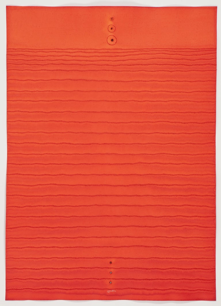 Sohan Qadri - Vibrant, color-saturated, vermilion red abstract ink and ...